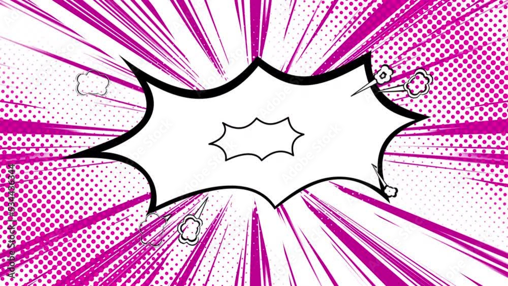 Pop cartoon style animation. Background animation in pop art, comics ...