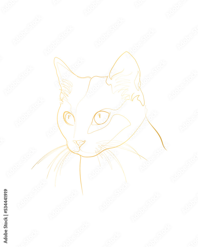 Cat Line Drawing Print, Minimalist Wall Art, Multiple Sizes, Digital ...