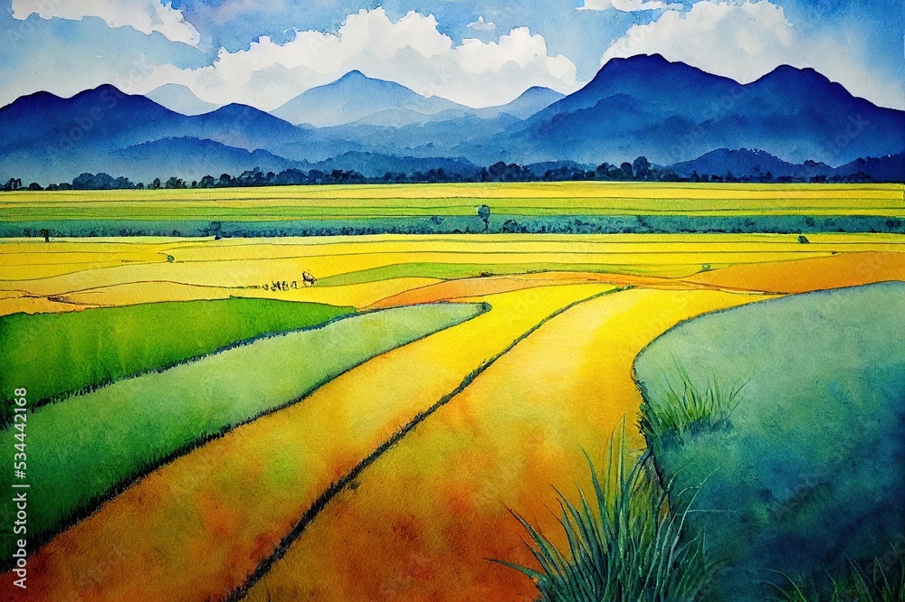 Rice Field Painting