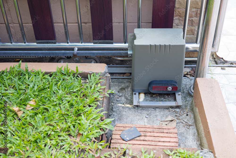 Remote control electric sliding door system Stock Photo | Adobe Stock