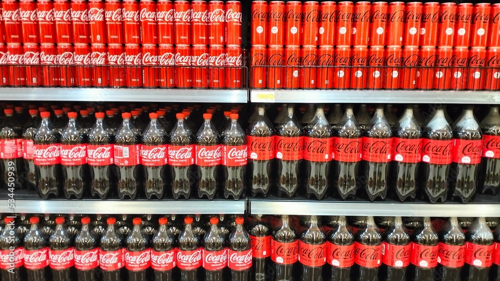 Coca Cola Products Stacked on Supermarket Shelf in Cagayan De Oro ...