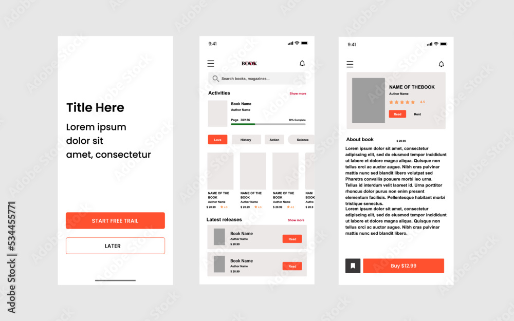 Online Book reading App design for mobile and responsive. UI UX design ...