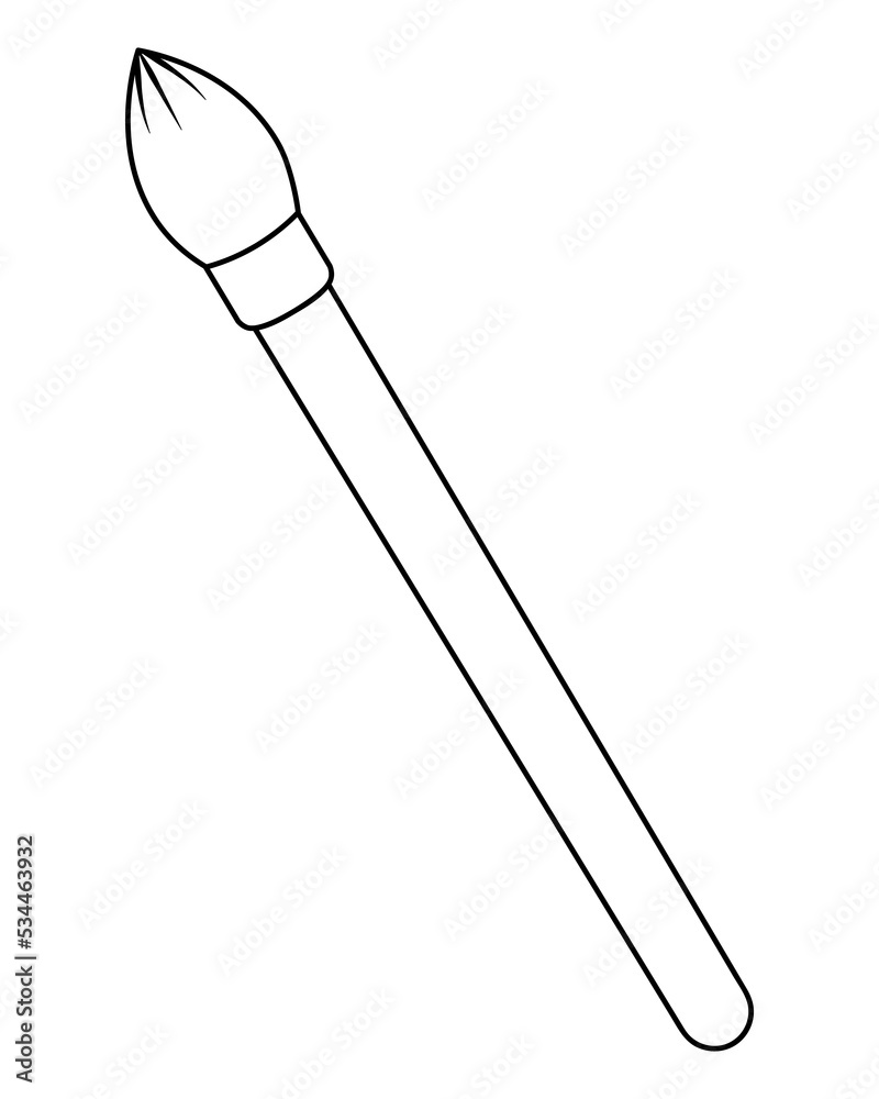 Paint brush. Sketch. Artistic tool for coloring. Vector illustration ...