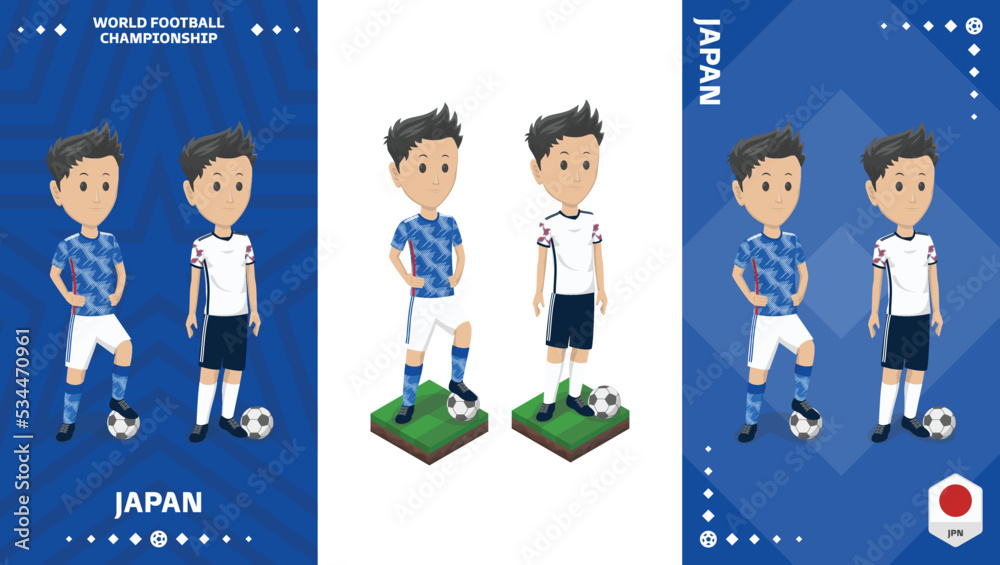 Japan Football Team Kit, Home kit and Away Kit Stock Vector | Adobe Stock