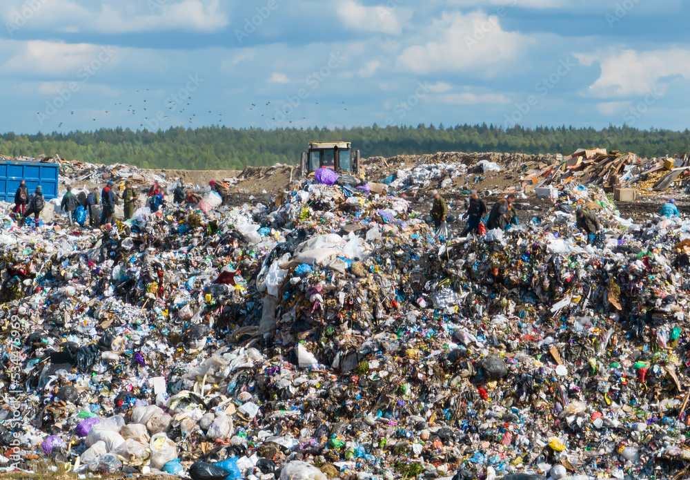 Solid waste disposal and landfill gas collection. Landfill with solid ...