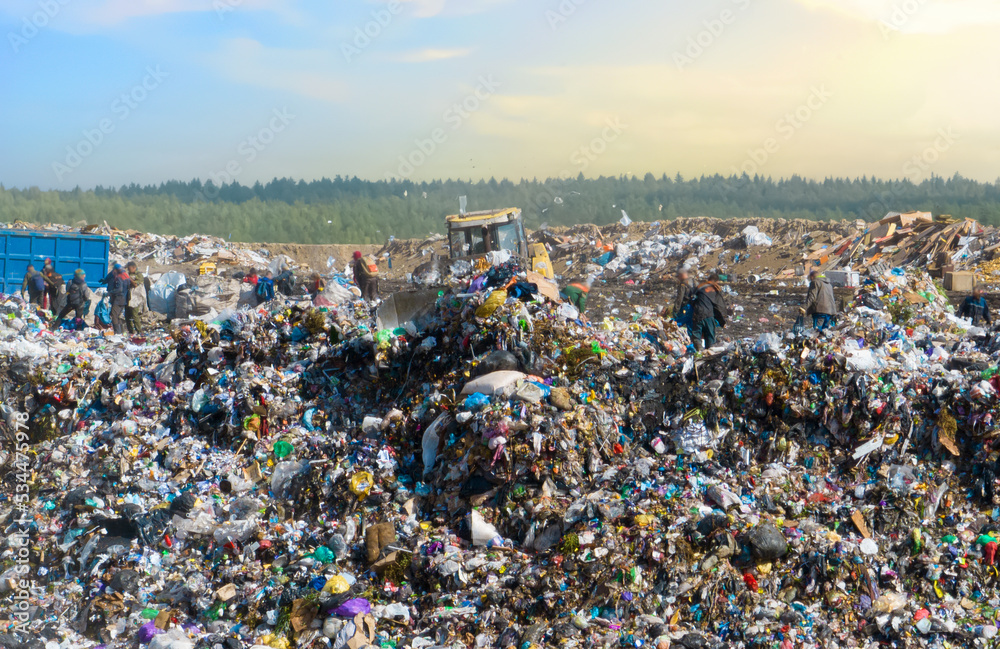 Solid waste disposal and landfill gas collection. Landfill with solid ...