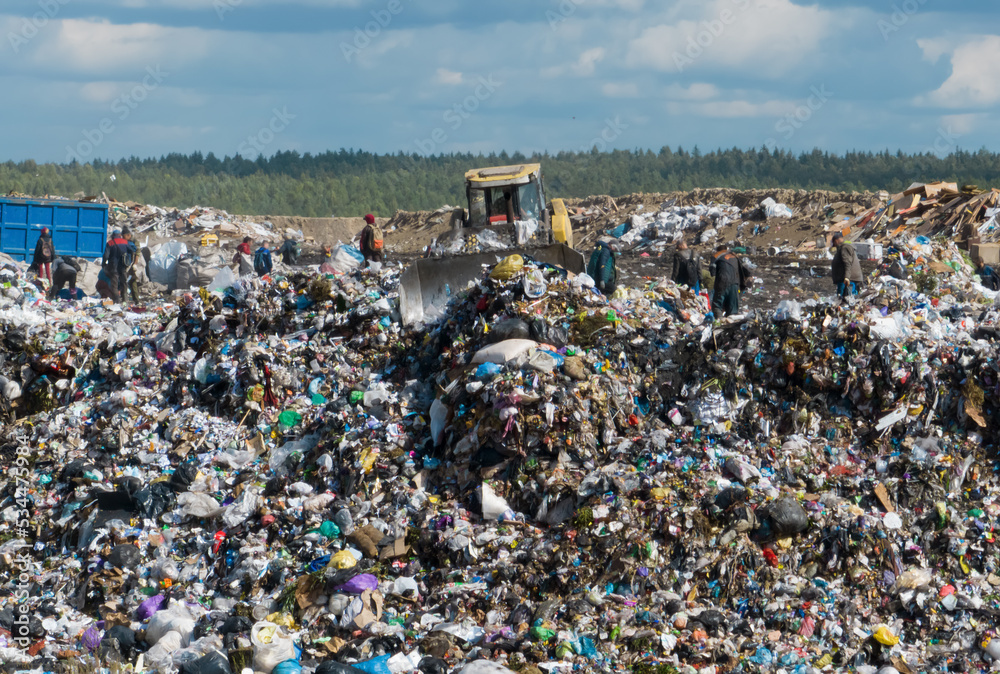 Solid waste disposal and landfill gas collection. Landfill with solid ...