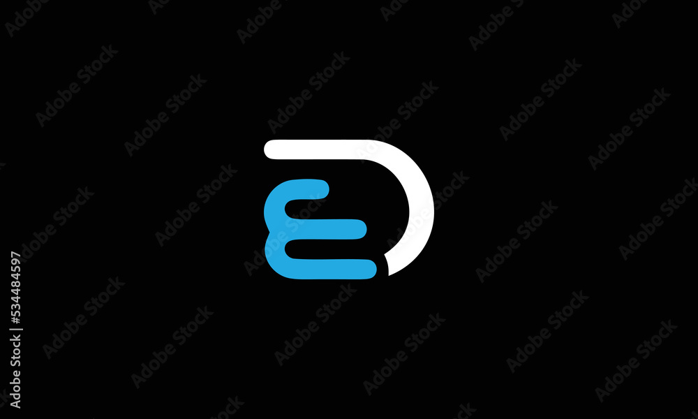 ED logo design concept with background. Initial based creative minimal ...