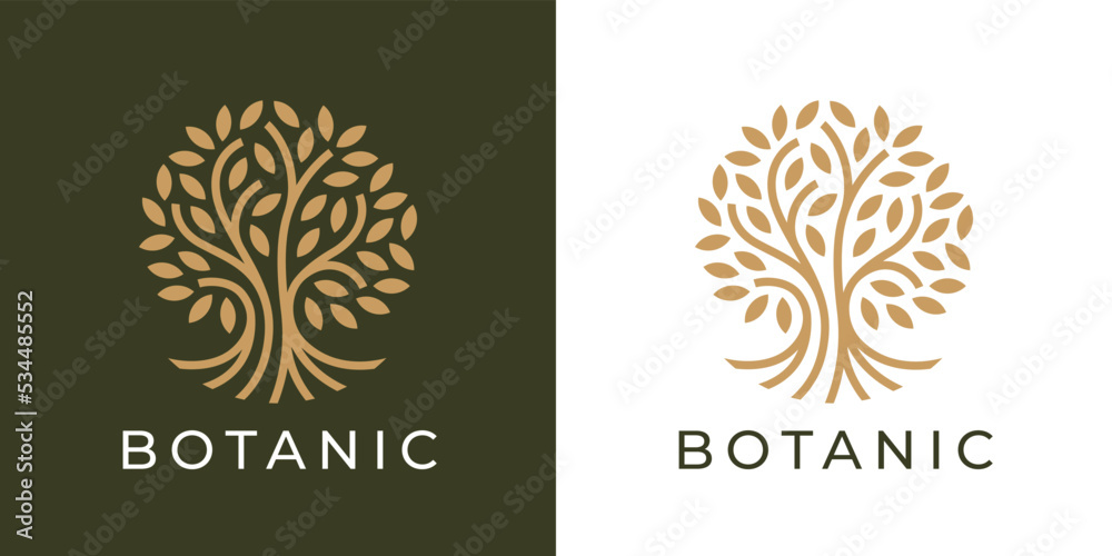 Botanic tree of life logo. Natural product plant icon. Botanical ...