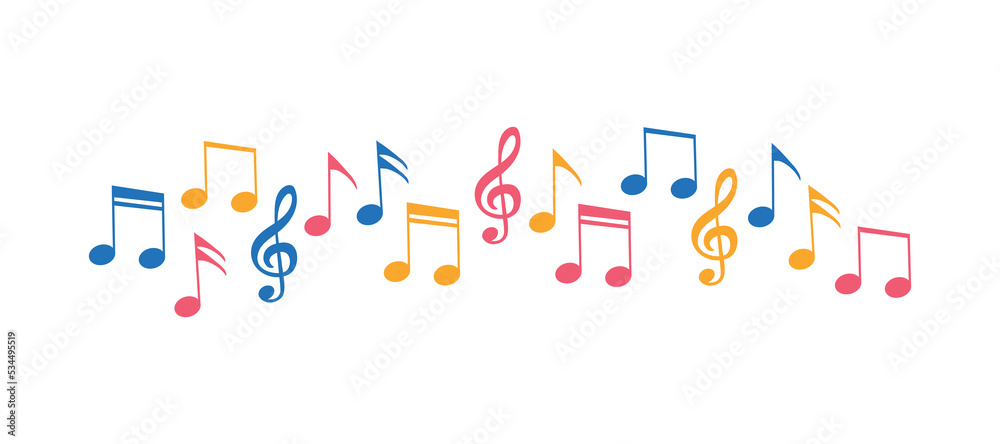 Musical notes pattern line. Decorative element for different holidays ...