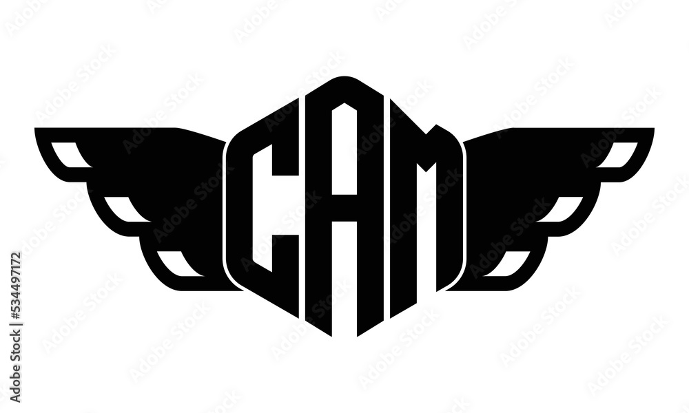 CAM three-letter butterfly iconic logo design vector template | polygon ...