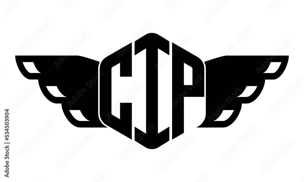 CIP three-letter butterfly iconic logo design vector template | polygon ...