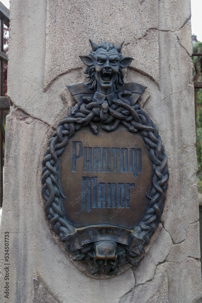 Sign of the Phantom Manor in the Disneyland Paris France Stock Photo ...