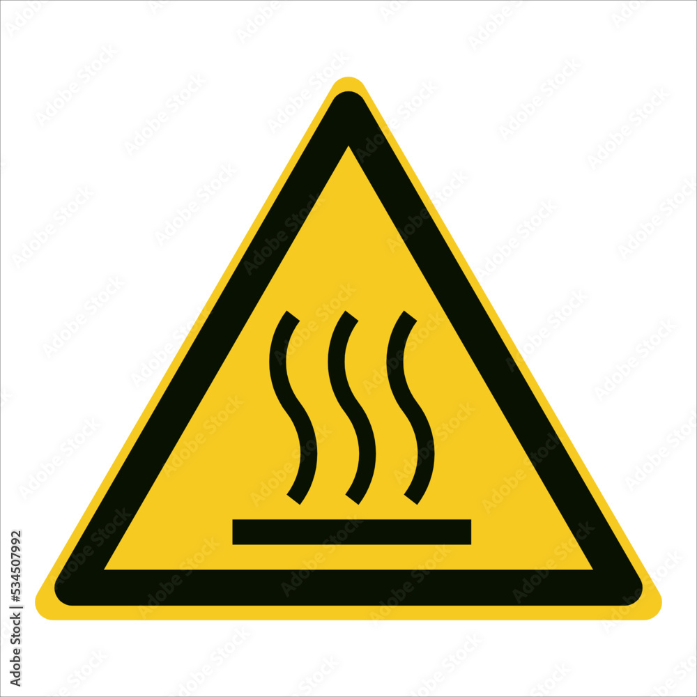 Vetor de ISO 7010 Registered safety signs - Warnings - Hot surface This ...