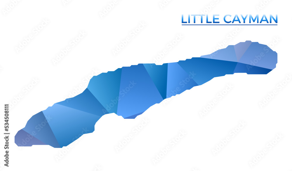 Vector polygonal Little Cayman map. Vibrant geometric island in low ...