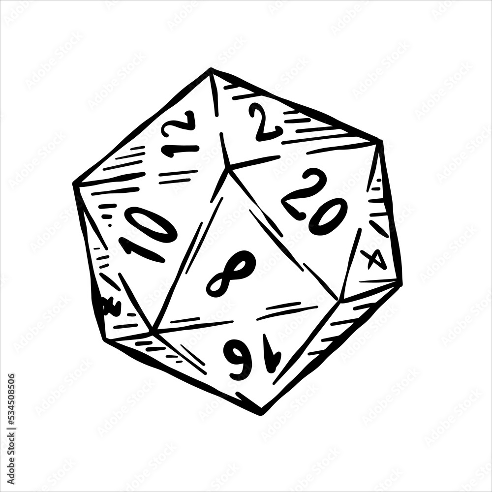 20 Sided Dice With Numbers Cartoon Dice For Fantasy Dnd And Rpg Board 20-sided-dice-with-numbers-cartoon-dice-for-fantasy-dnd-and-rpg-board