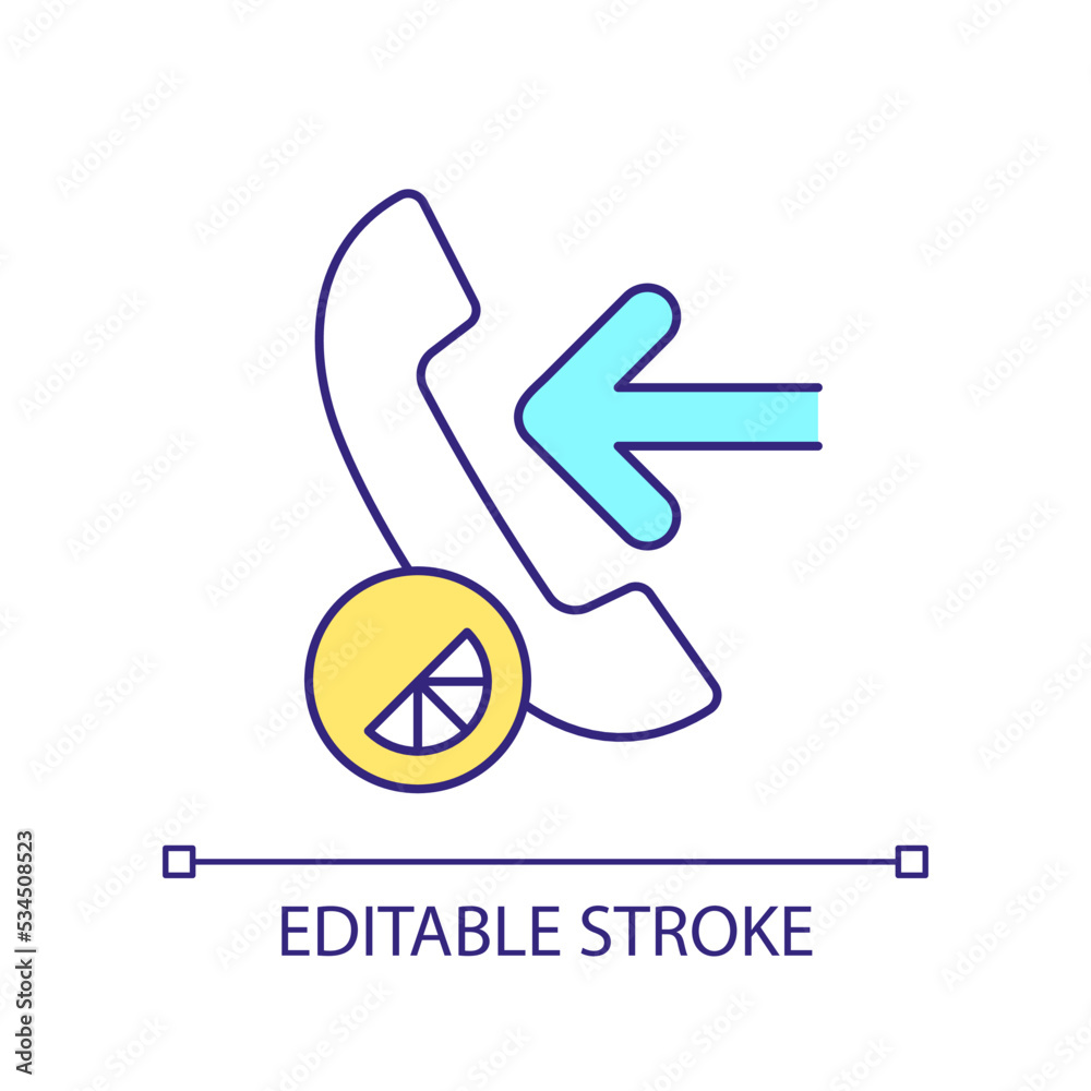 Incoming call RGB color icon. Conversation via telephone. Communication ...