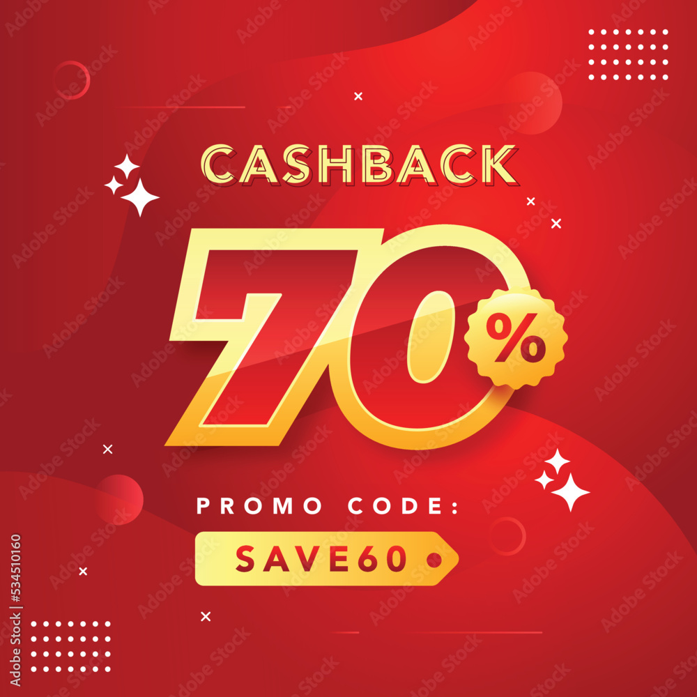 Cashback 70% background design for promotional product Stock Vector ...