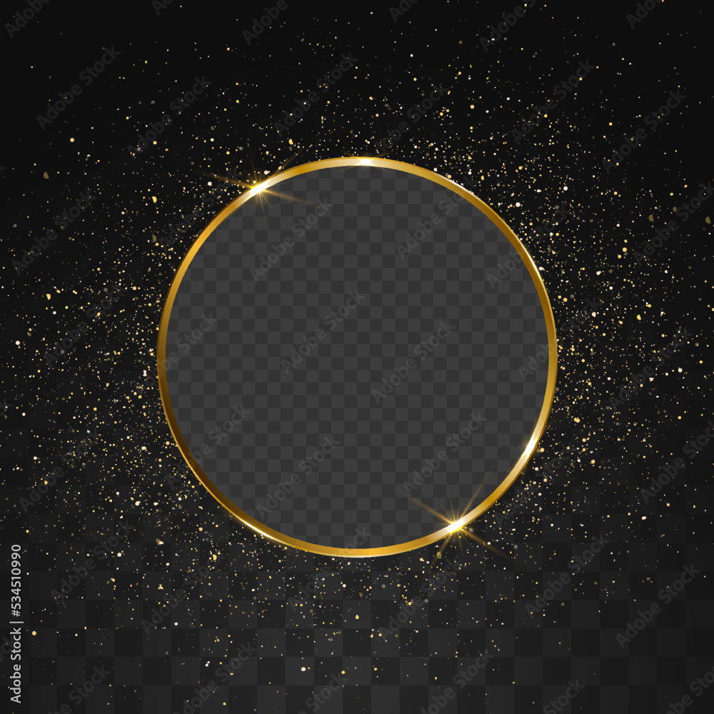Glitter gold particles shine effect on png background. Vector gold ...