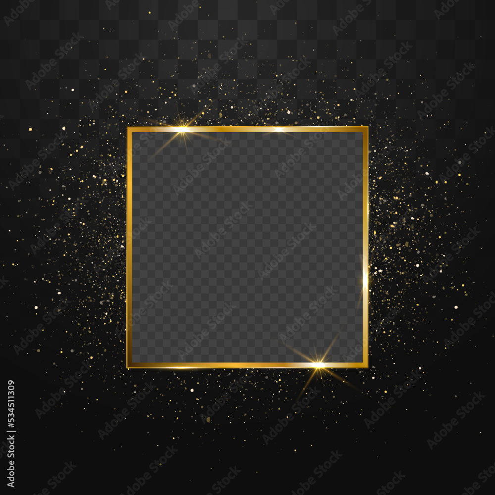 Glitter gold particles shine effect on png background. Vector gold ...