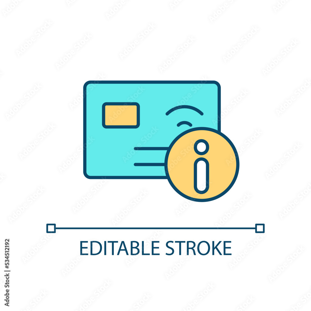 Personal plastic bank card RGB color icon. Debit and credit account ...