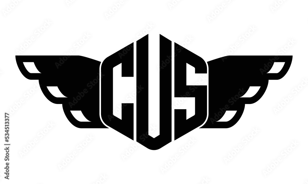 CUS three-letter butterfly iconic logo design vector template | polygon ...