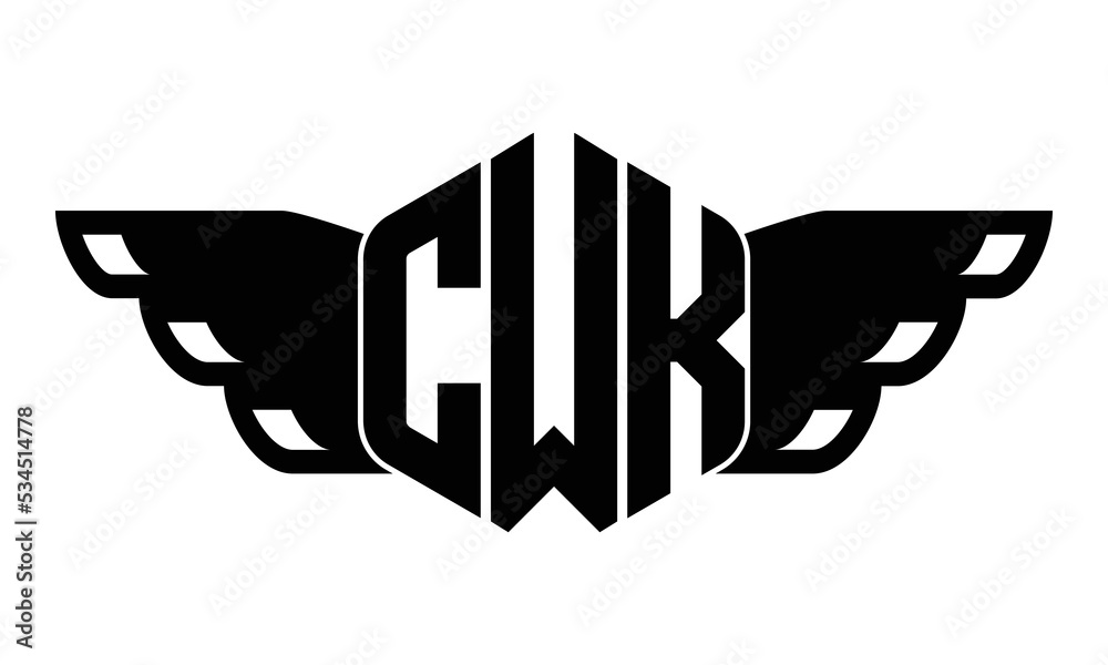 Grafika wektorowa Stock: CWK three-letter butterfly iconic logo design ...