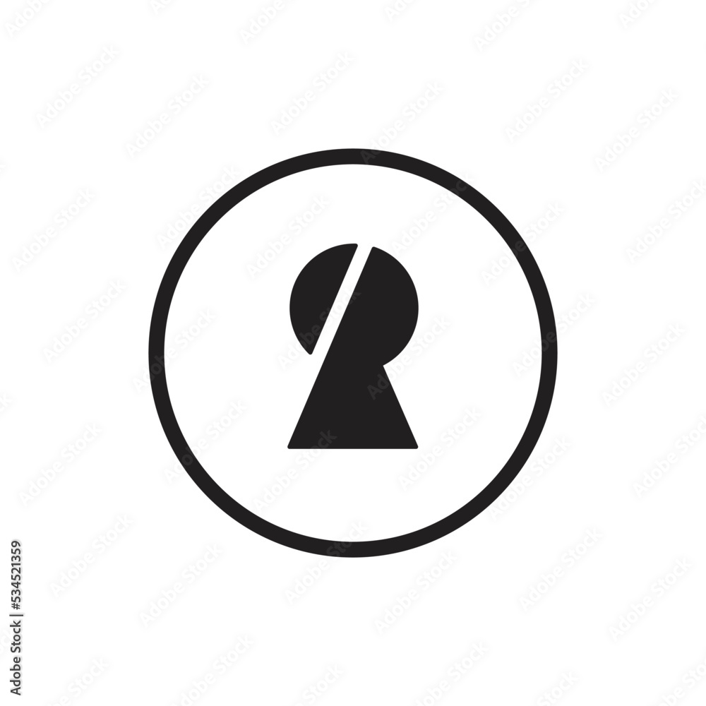 Abstract key hole logo icon design, circle lock logo vector Stock ...