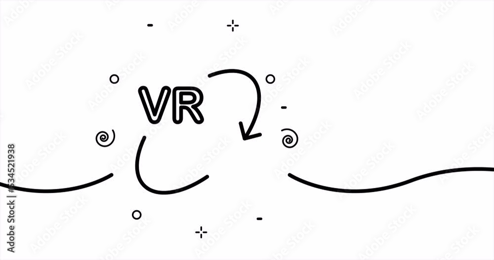 VR with circular arrow. Virtual reality, technology, augmented reality ...