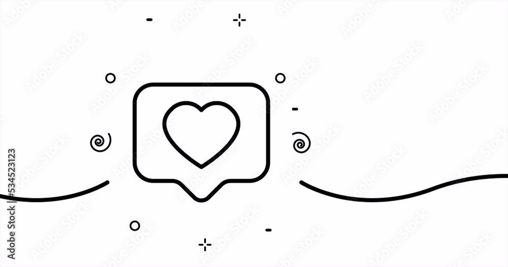 Positive feedback. Heart in speech bubble, comment, user, like button ...