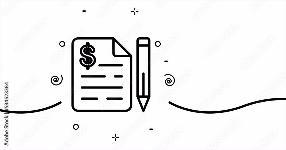 Financial report with pencil. Dollar sign, accounting, write a check ...