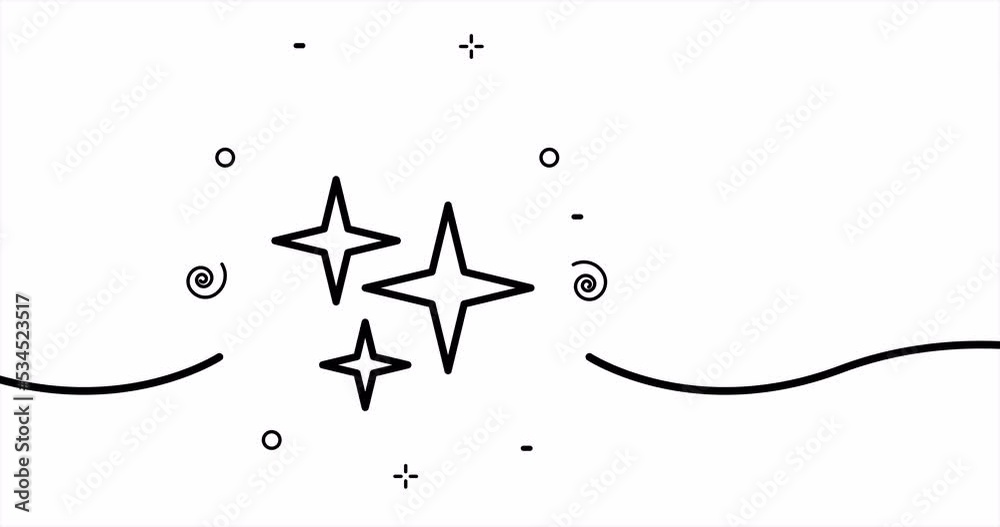 Shining stars. Creativity, magic, snap of fingers, art, feedback ...