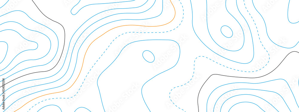 The stylized colorful wavy abstract topographic map contour, lines ...