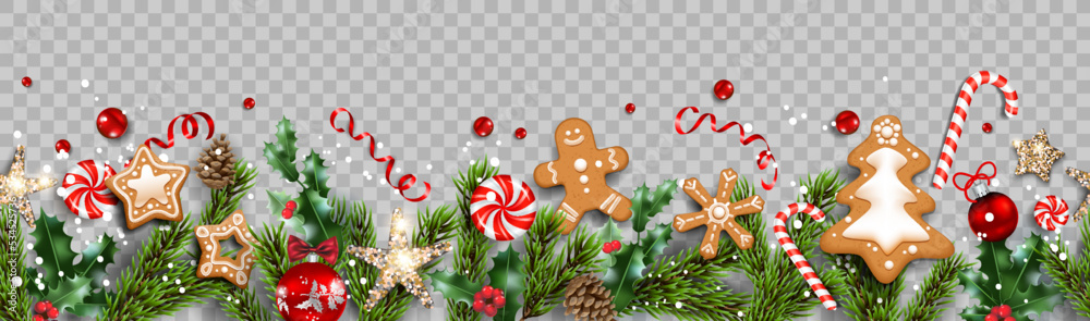 Delicious composition with gingerbread Stock Vector | Adobe Stock