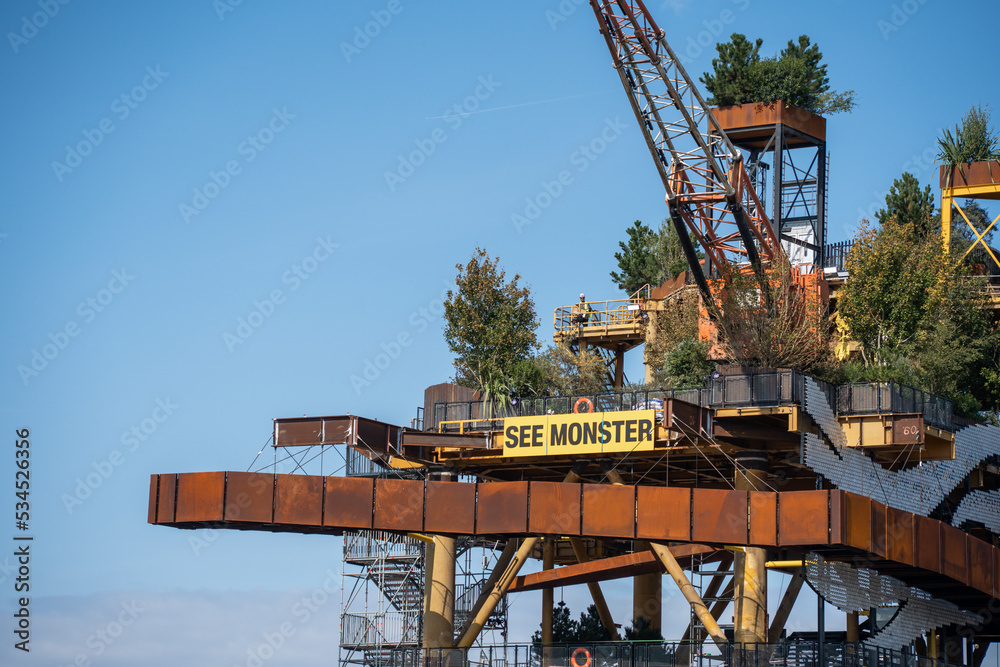 The SEE MONSTER retired oil rig and art installation, Weston-Super-Mare ...