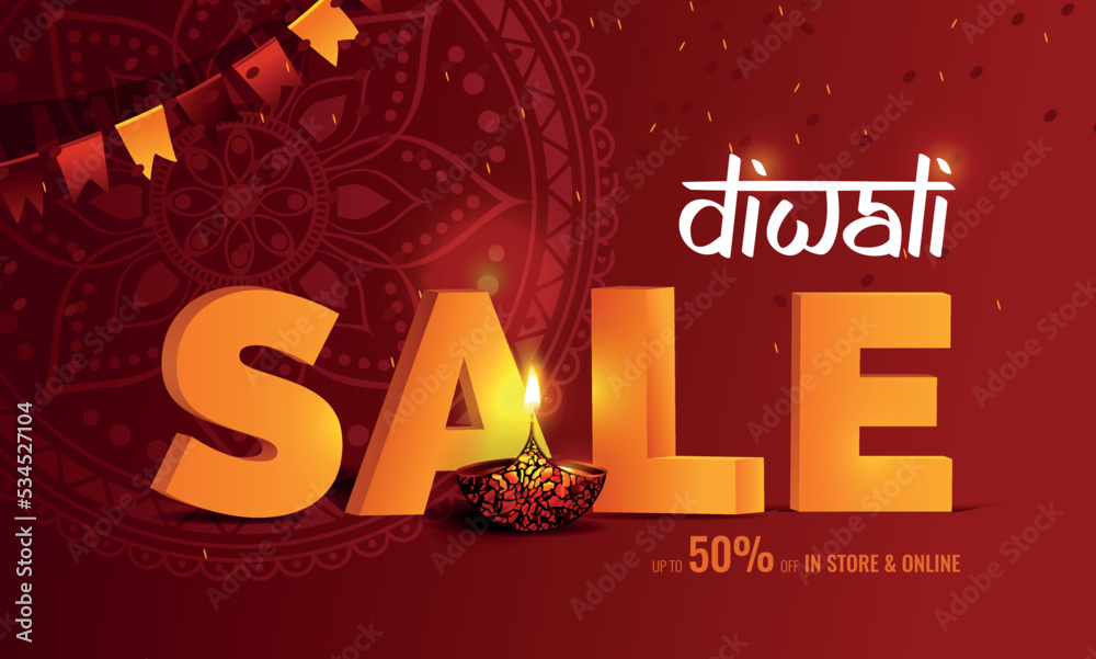 Diwali festival of lights sale banner. DIwali holiday shiny background ...