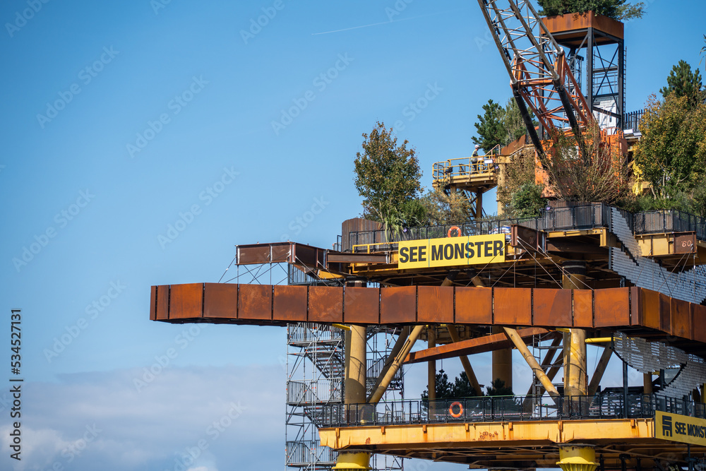 The SEE MONSTER retired oil rig and art installation, Weston-Super-Mare ...