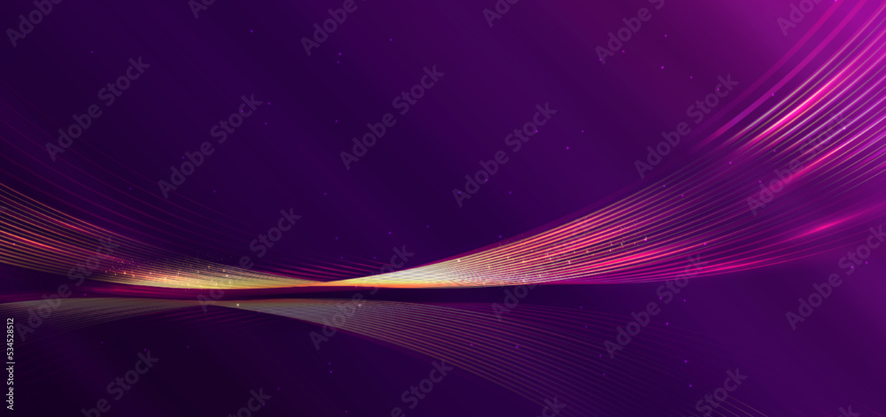 Abstract Luxury Curve Glowing Lines On Dark Purple Background Template Premium Award Design