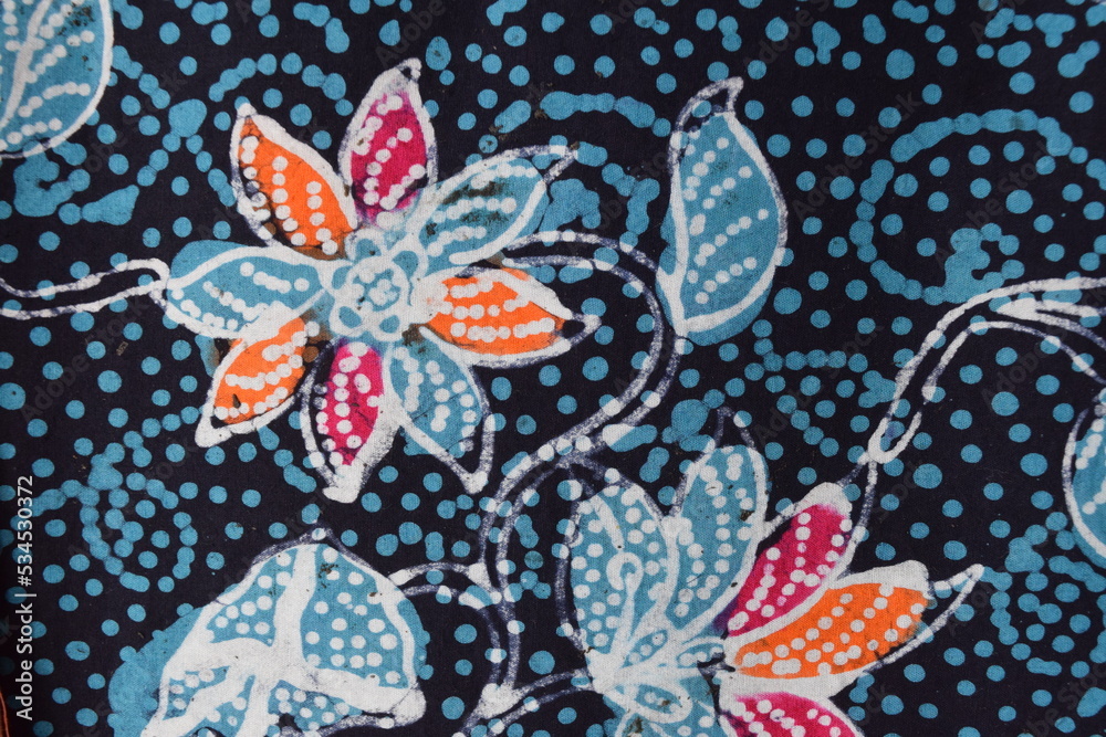 Batik cloth typical of Bangkalan, Madura, Indonesia which is full of ...
