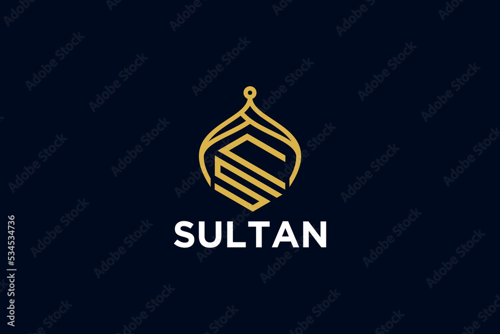 Turban head scraft turban logo design line style minimalist icon luxury ...