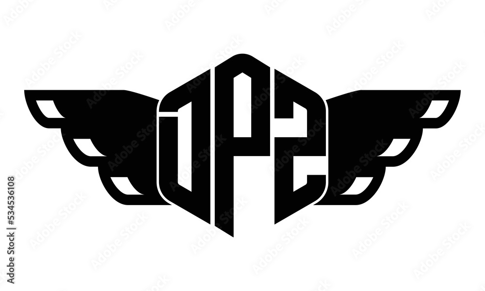DPZ three-letter butterfly iconic logo design vector template | polygon ...