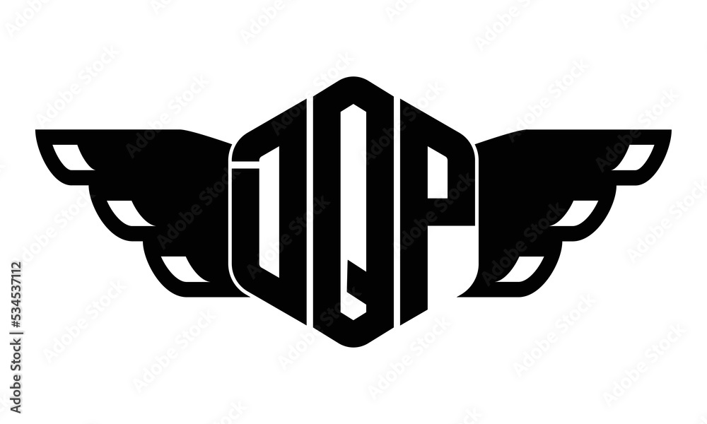 DQP three-letter butterfly iconic logo design vector template | polygon ...