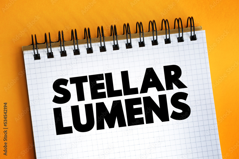 Stellar Lumens text on notepad, concept background Stock Photo | Adobe Stock