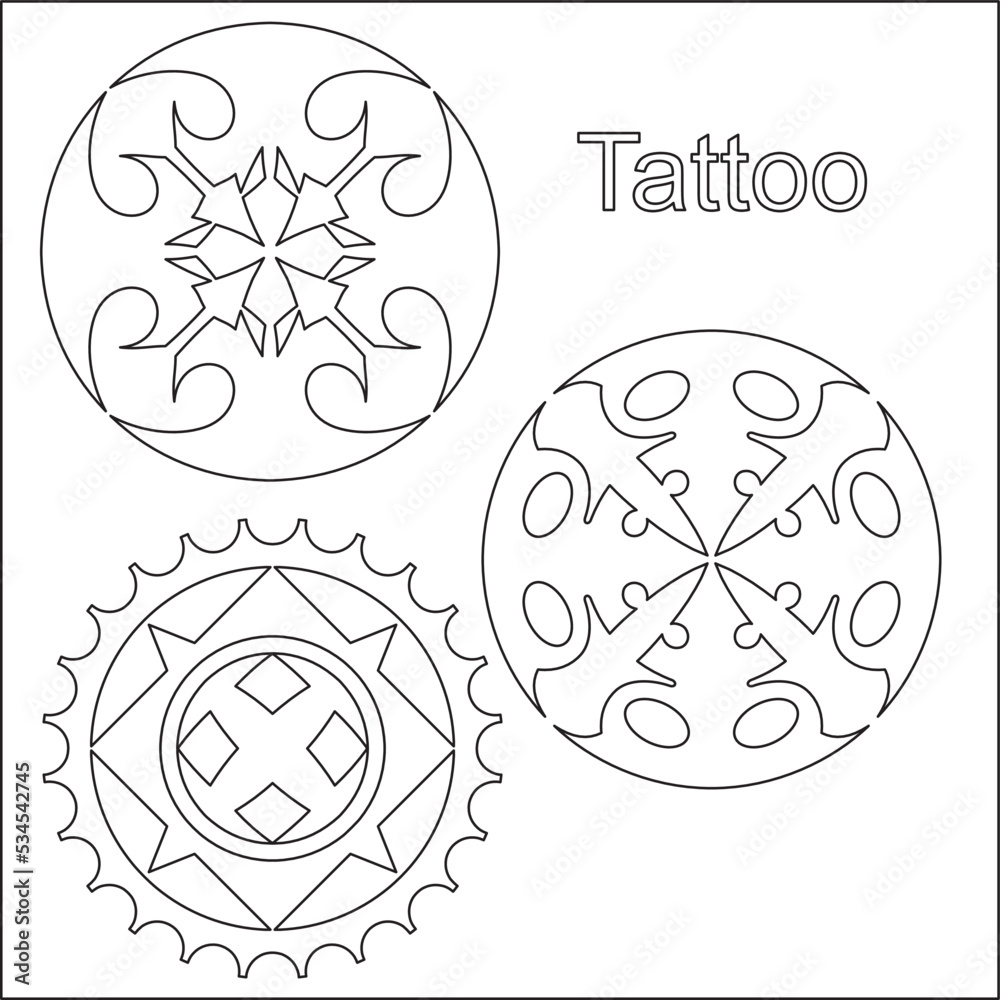 Tattoo Design,Patterns of tribal tattoo set. Fully editable,Polynesian ...