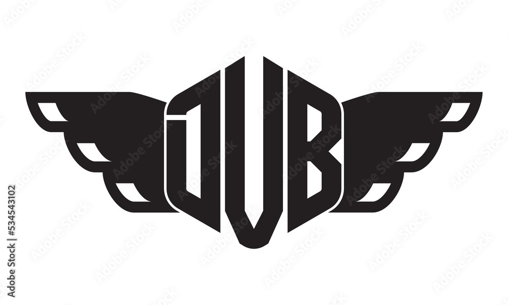 DVB three-letter butterfly iconic logo design vector template | polygon ...