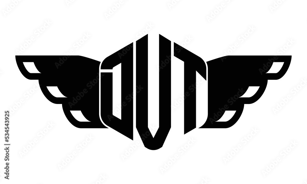 DVT three-letter butterfly iconic logo design vector template | polygon ...