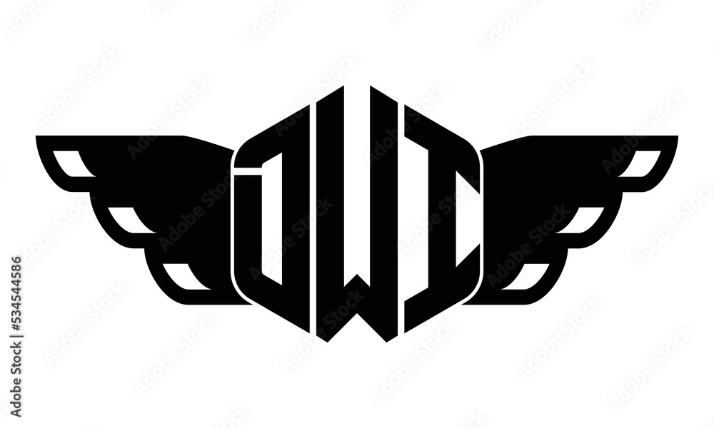 DWI three-letter butterfly iconic logo design vector template | polygon ...