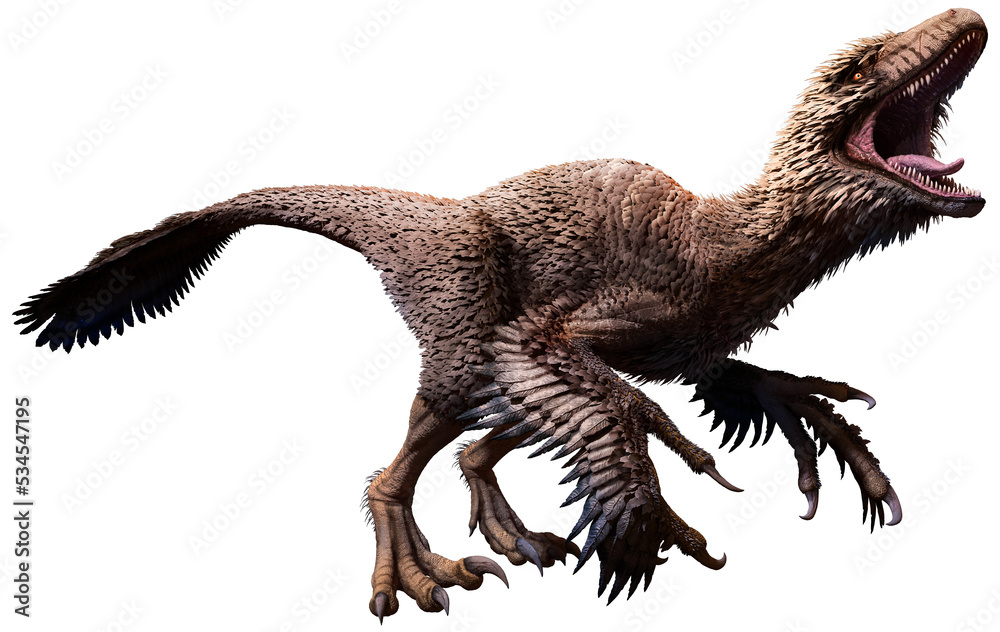 Dakotaraptor from the Cretaceous era 3D illustration Stock Illustration ...