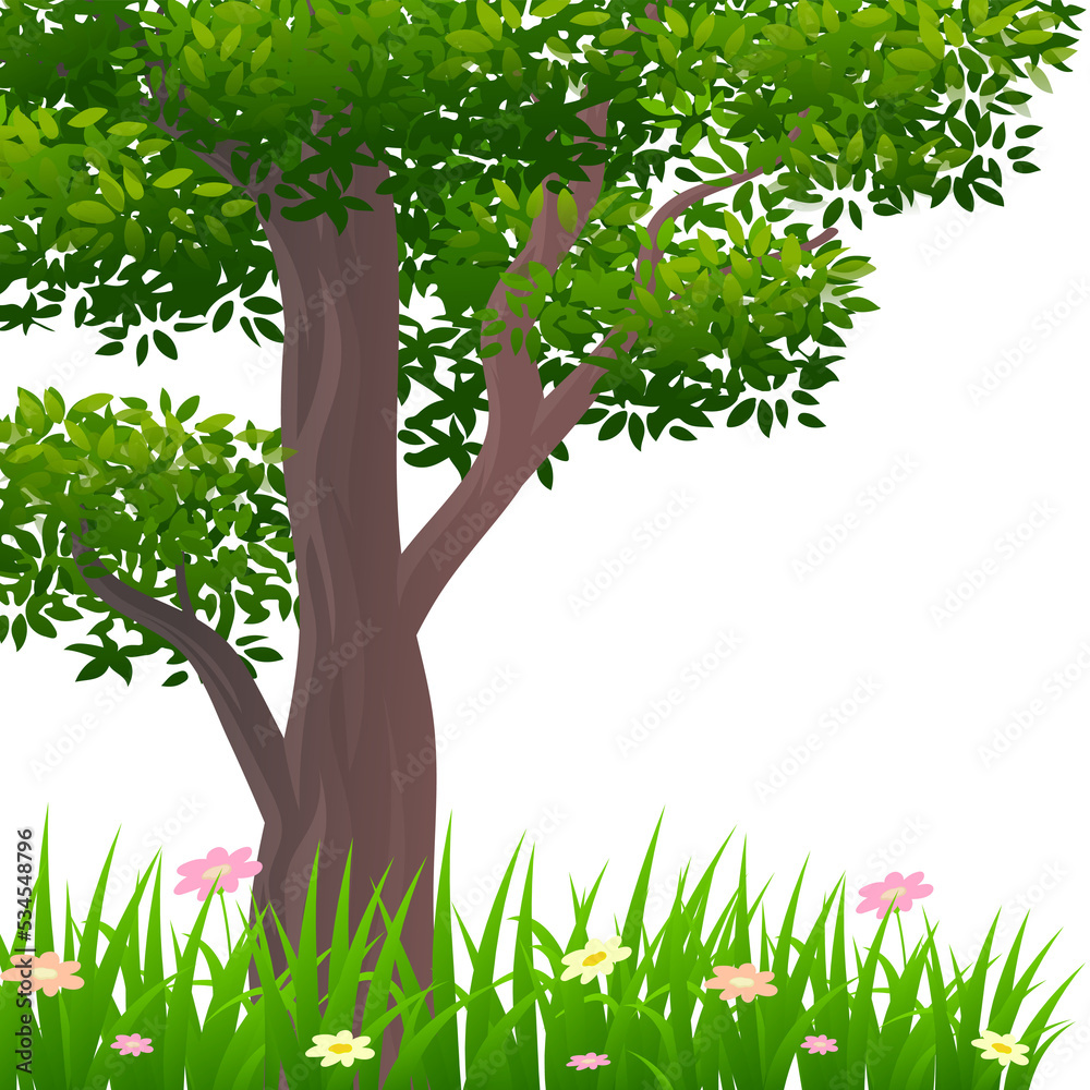 Corner tree with bush shrubbery plant transparent image, suitable for ...
