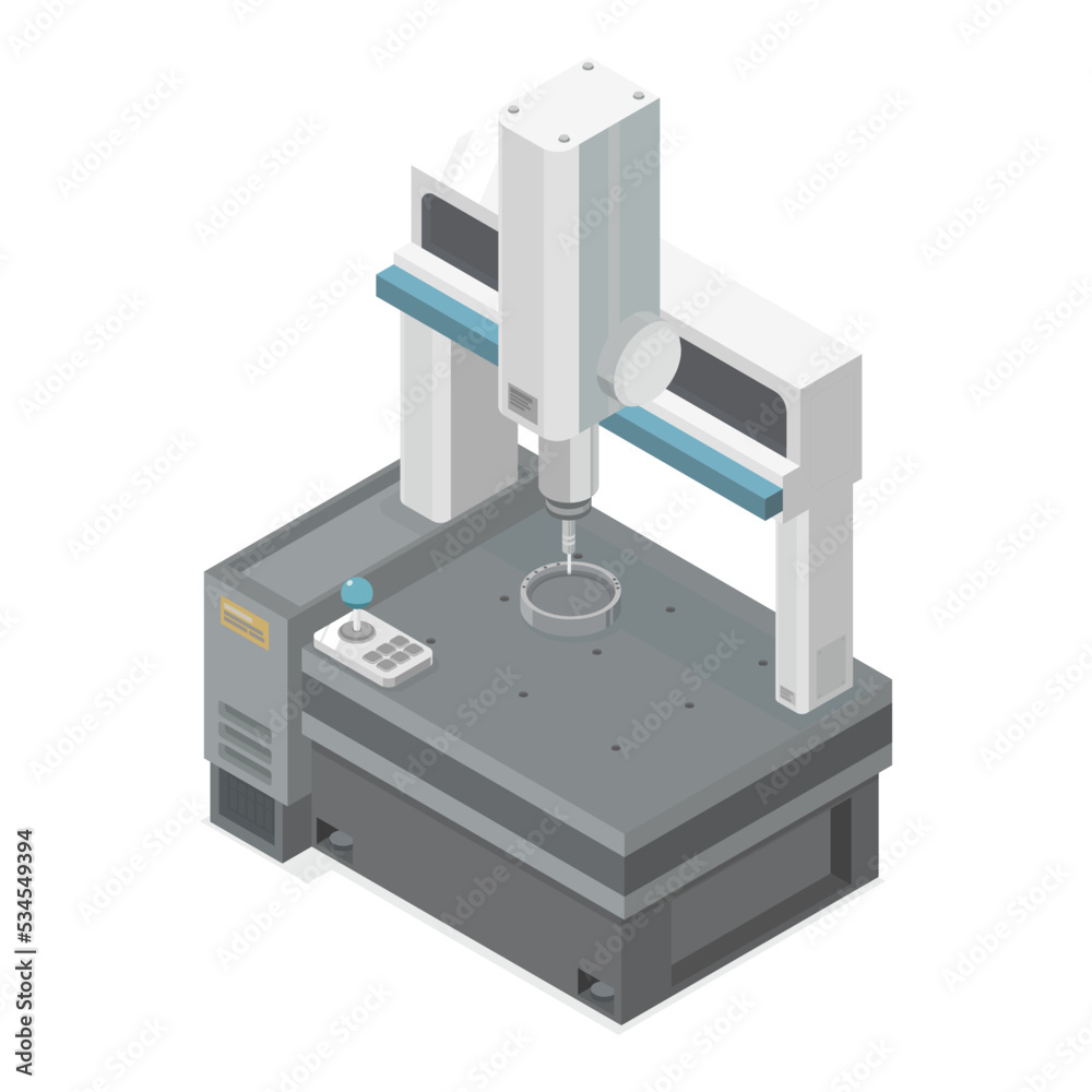 Coordinate measuring machine isometric Stock Vector | Adobe Stock